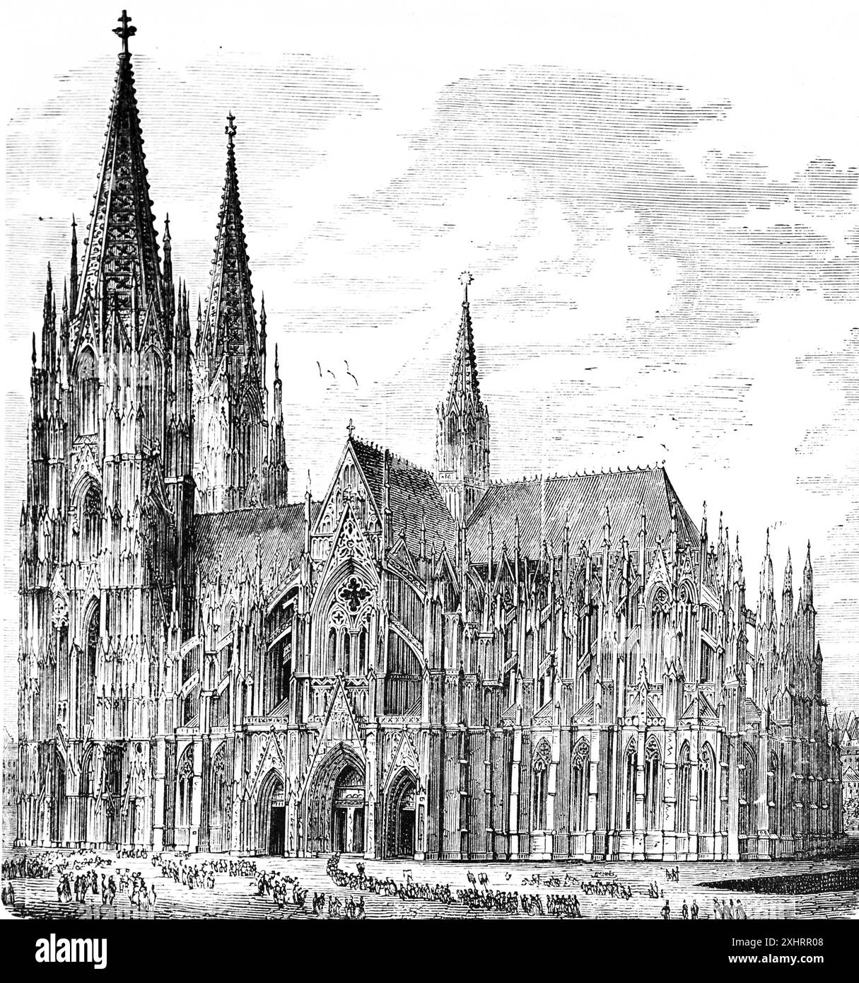 Koellner Dom, High Cathedral Church of St Peter, Cologne, crowd, North ...