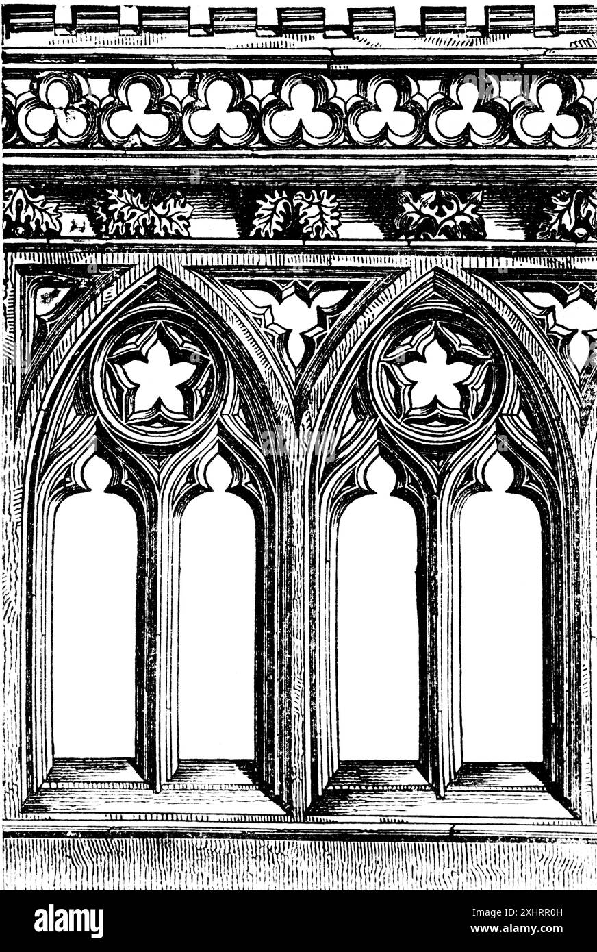 Gothic windows, architecture, tracery, arches, ornamentation ...