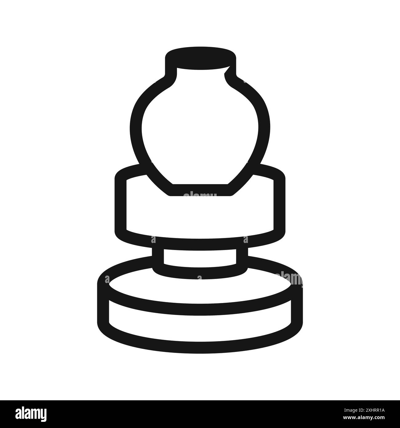 Handmade pottery icon Black line art vector in black and white outline set collection sign Stock ...