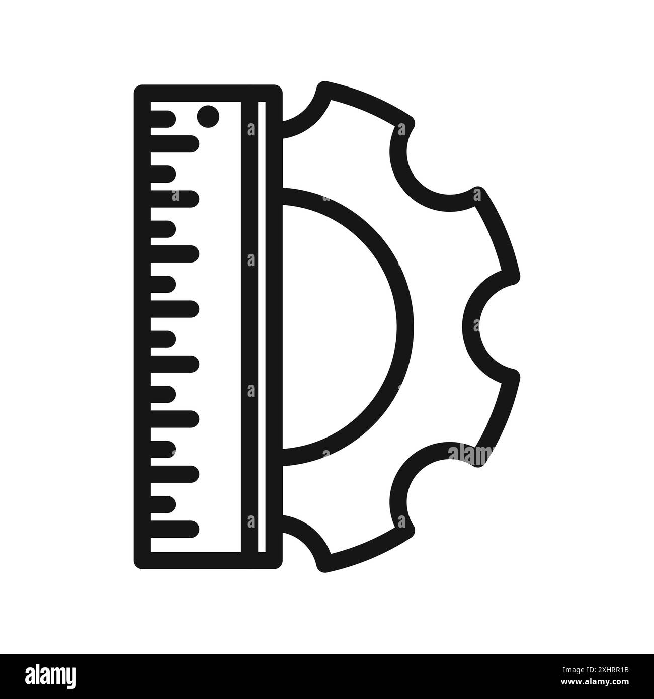 Engineering tool icon Black line art vector in black and white outline ...