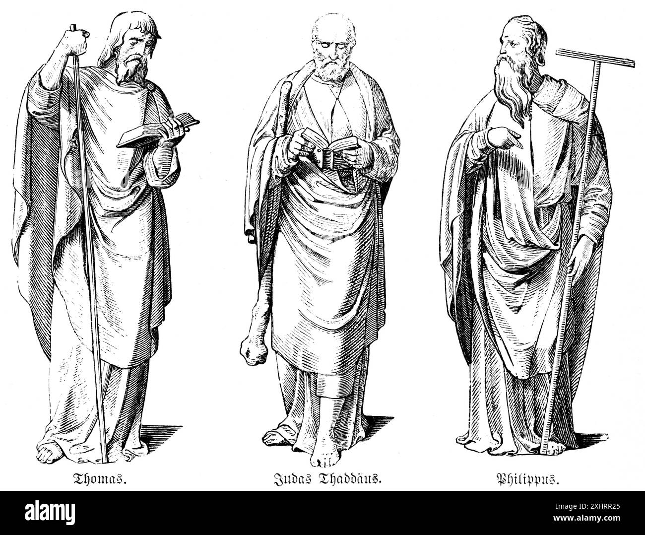 Portrait of the Apostles Thomas, Judas Thaddaeus, Philip, Bible, New ...