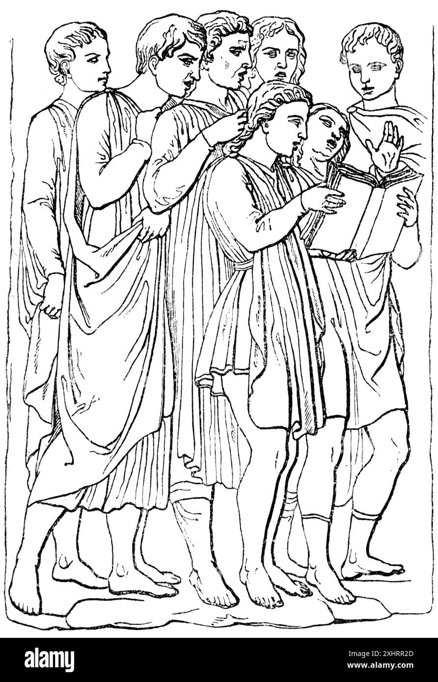 Singing boys, relief by Luca della Nobbia, 15th century, choir, music ...