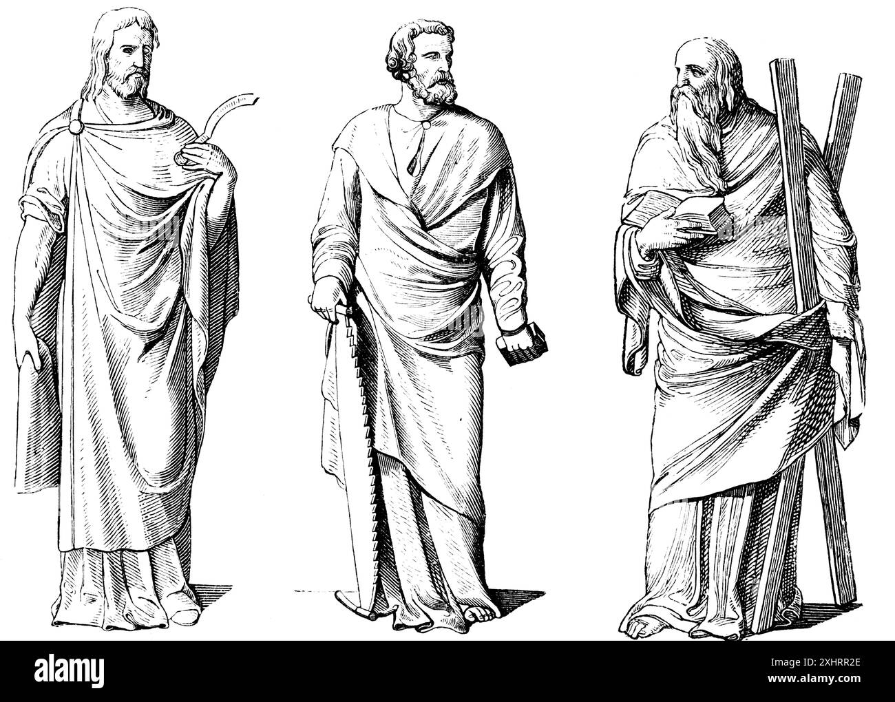 Portrait of the Apostles Bartolomeo, Simon Zelotes, Andrew, Bible, New ...