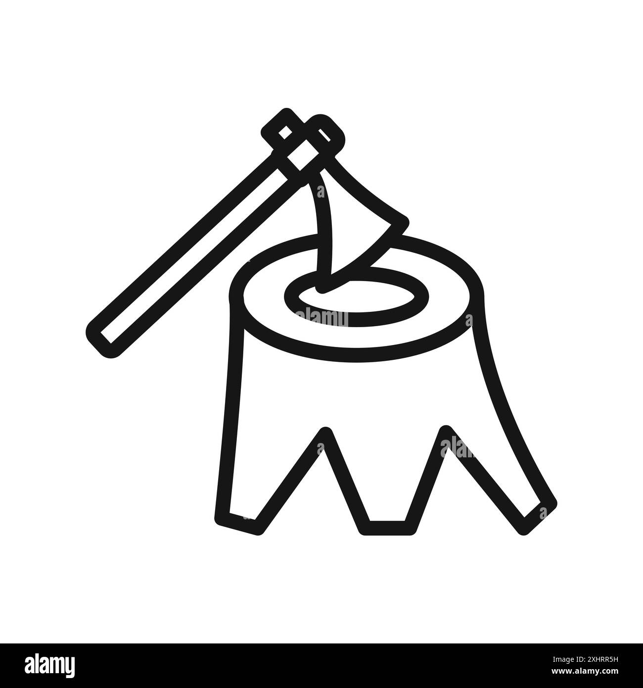 Deforestation icon Black line art vector in black and white outline set collection sign Stock ...