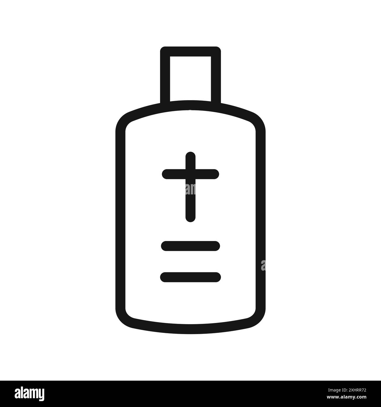 holy water bottle icon Black line art vector in black and white outline ...