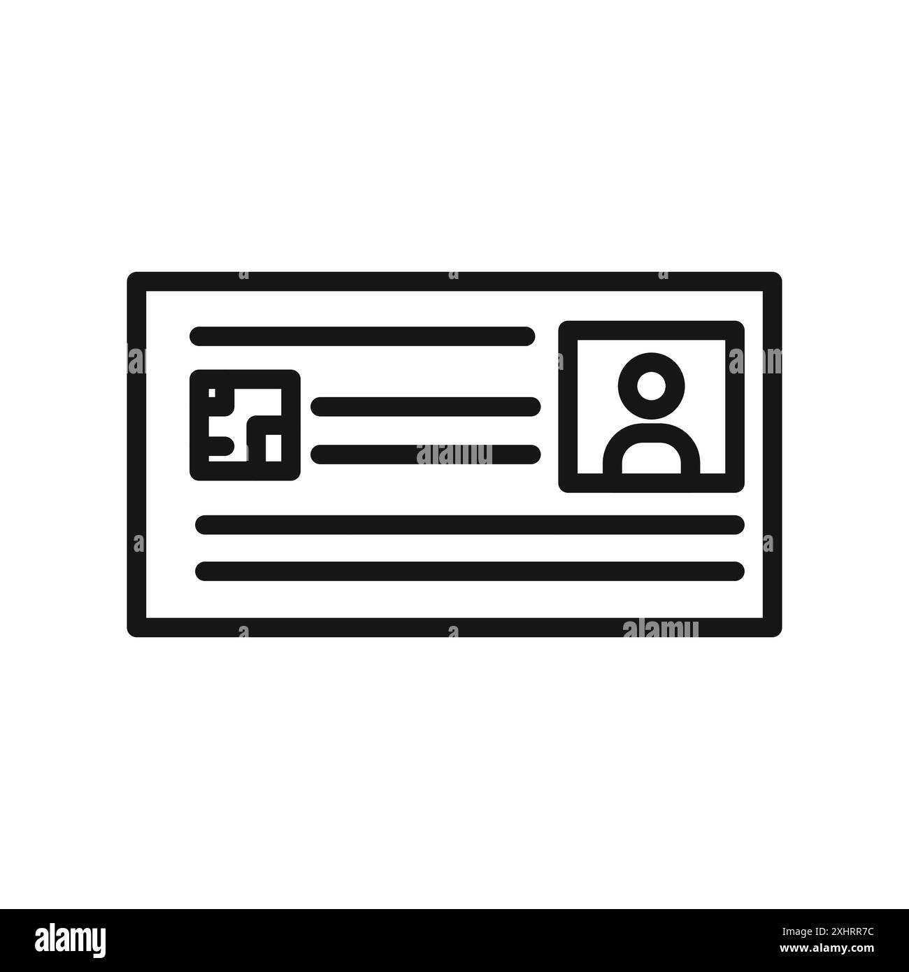 identity card icon Black line art vector in black and white outline set ...