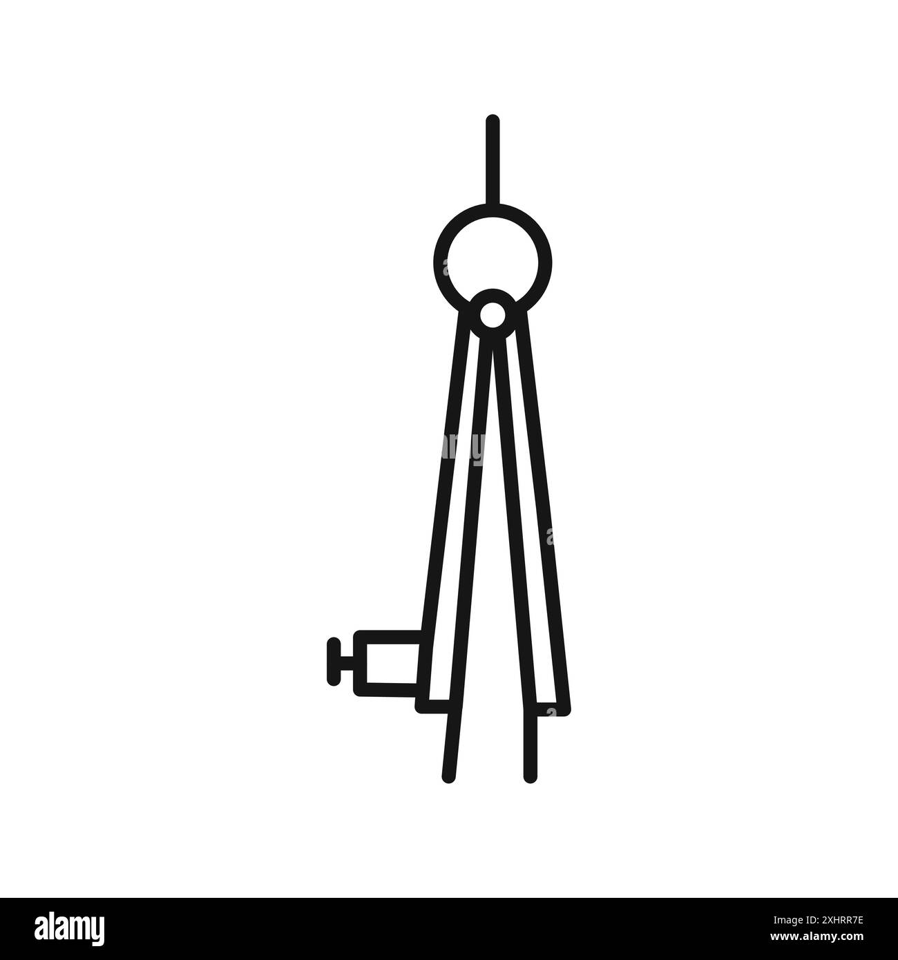 geometric compass icon Black line art vector in black and white outline ...