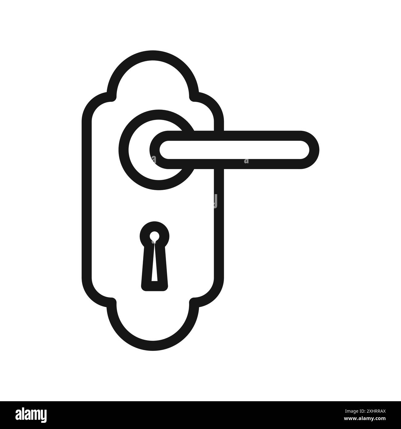 Door knob icon (2) Black line art vector in black and white outline set ...