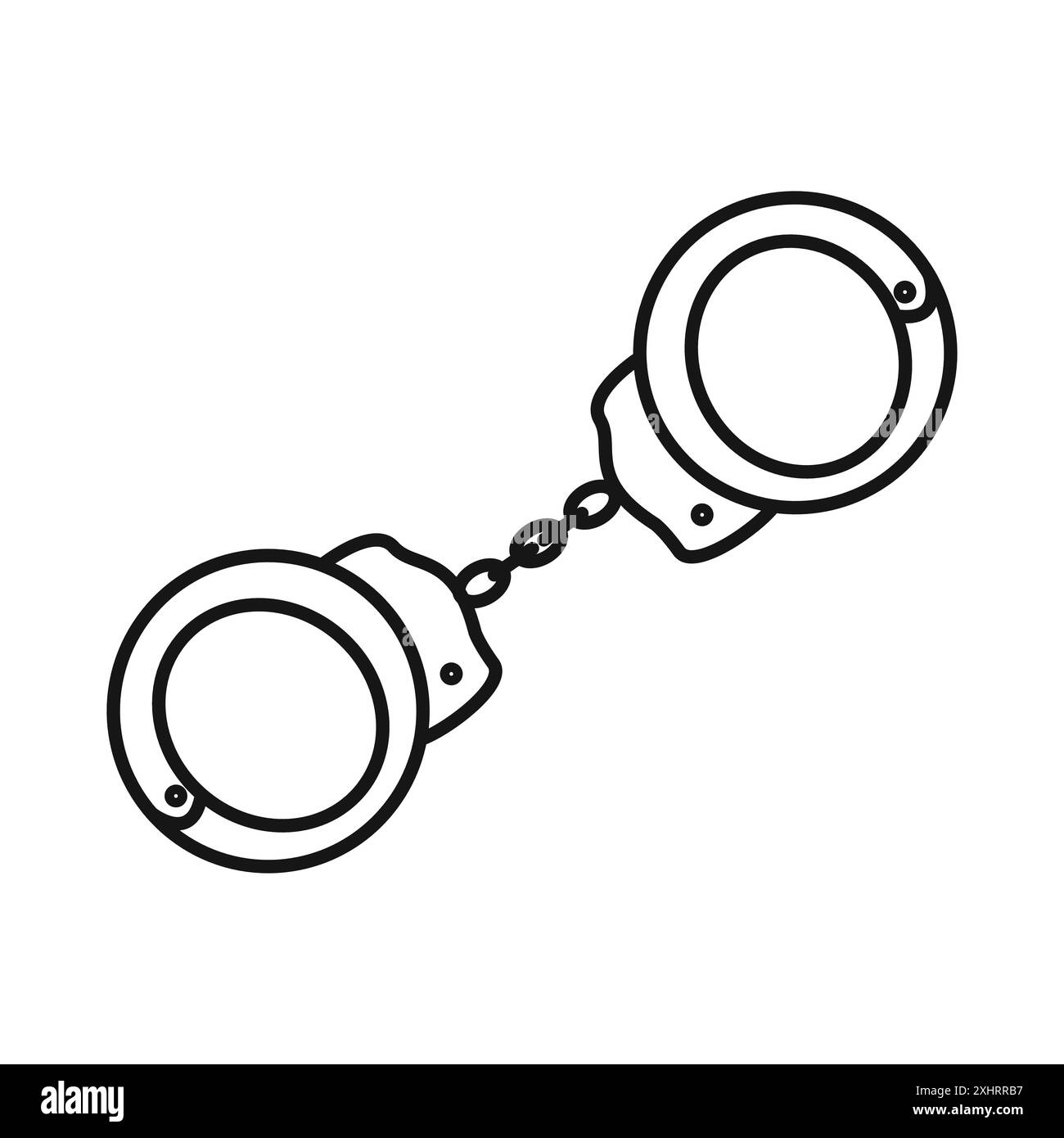 Handcuffs icon Black line art vector in black and white outline set ...