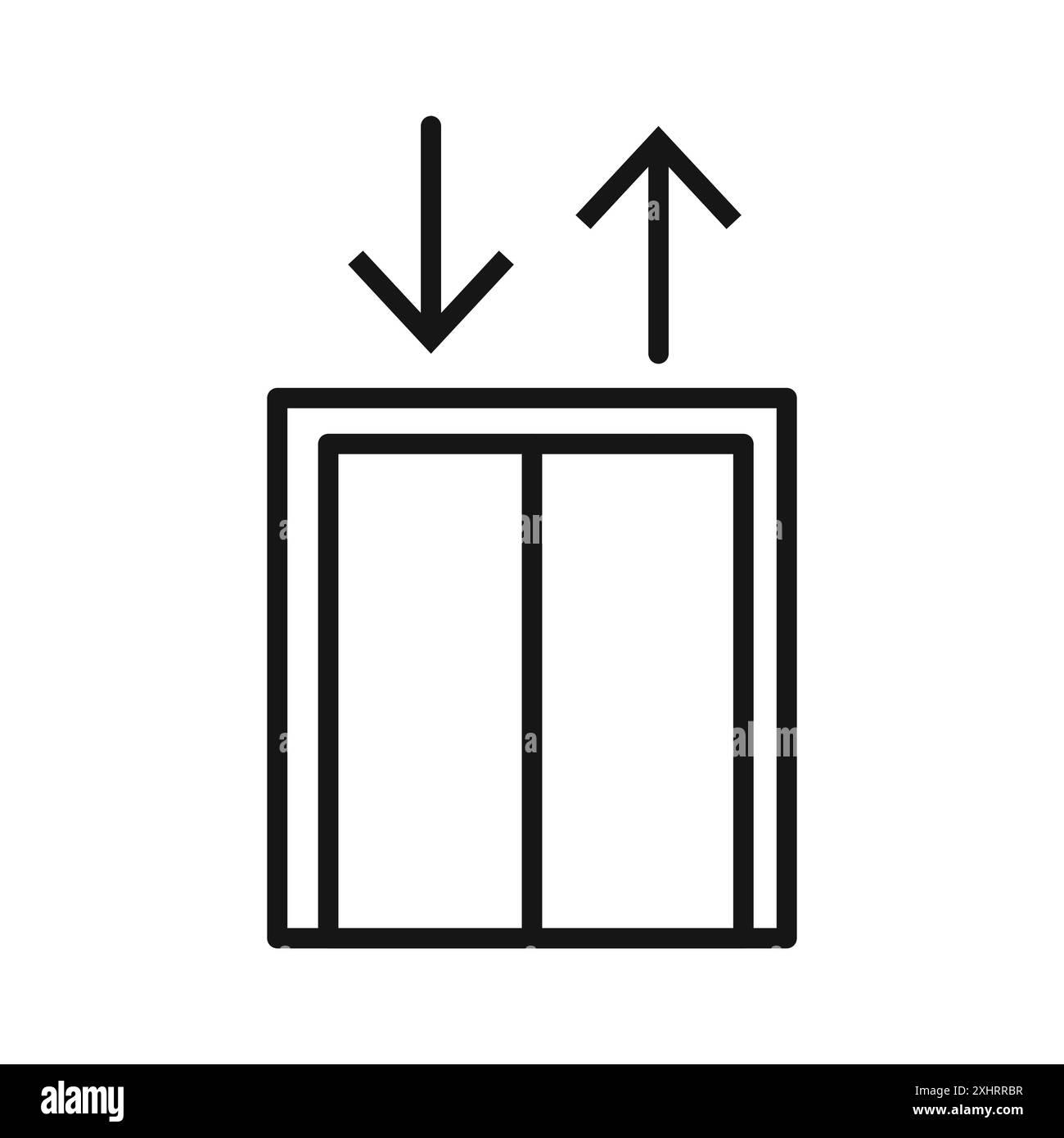 Elevator lift icon Black line art vector in black and white outline set collection sign Stock ...