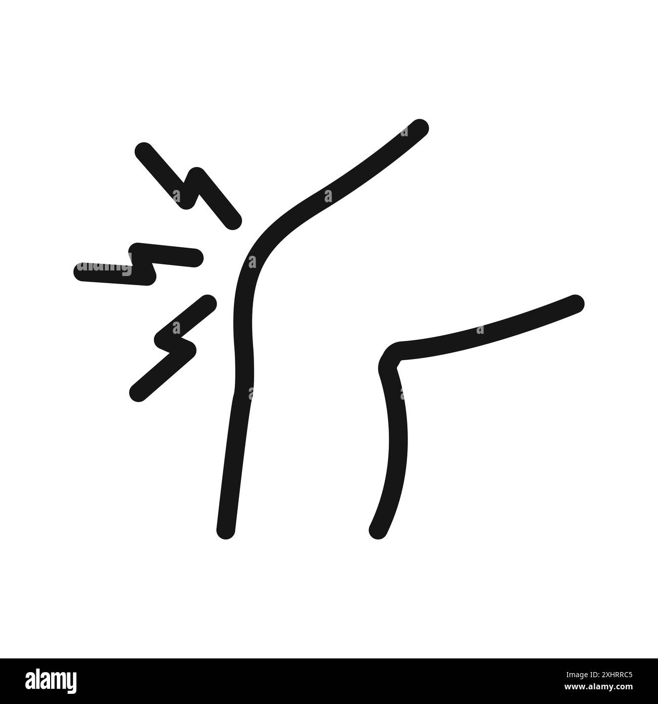 Knee pain icon Black line art vector in black and white outline set ...