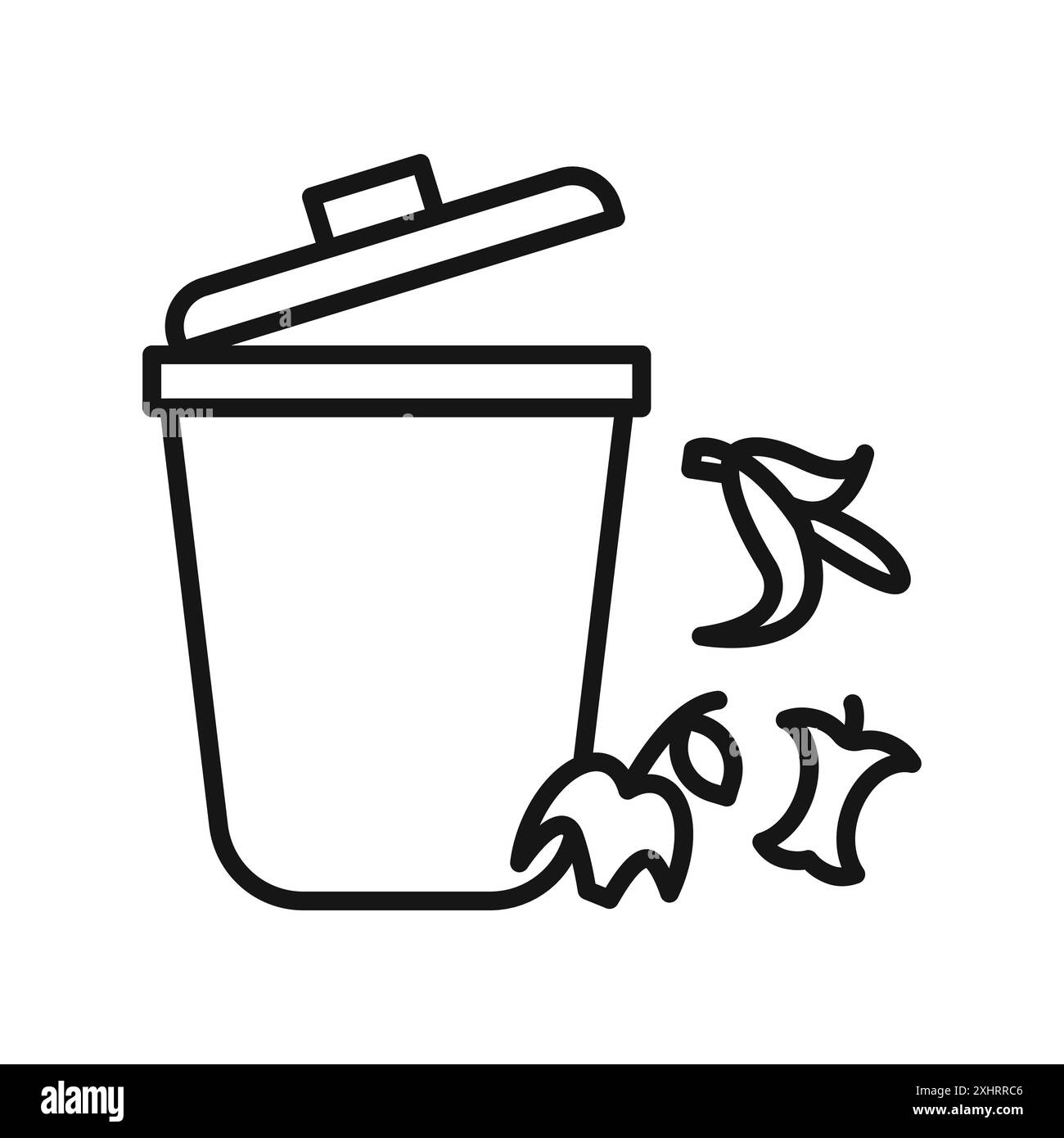 Leftovers Disposal icon Black line art vector in black and white ...