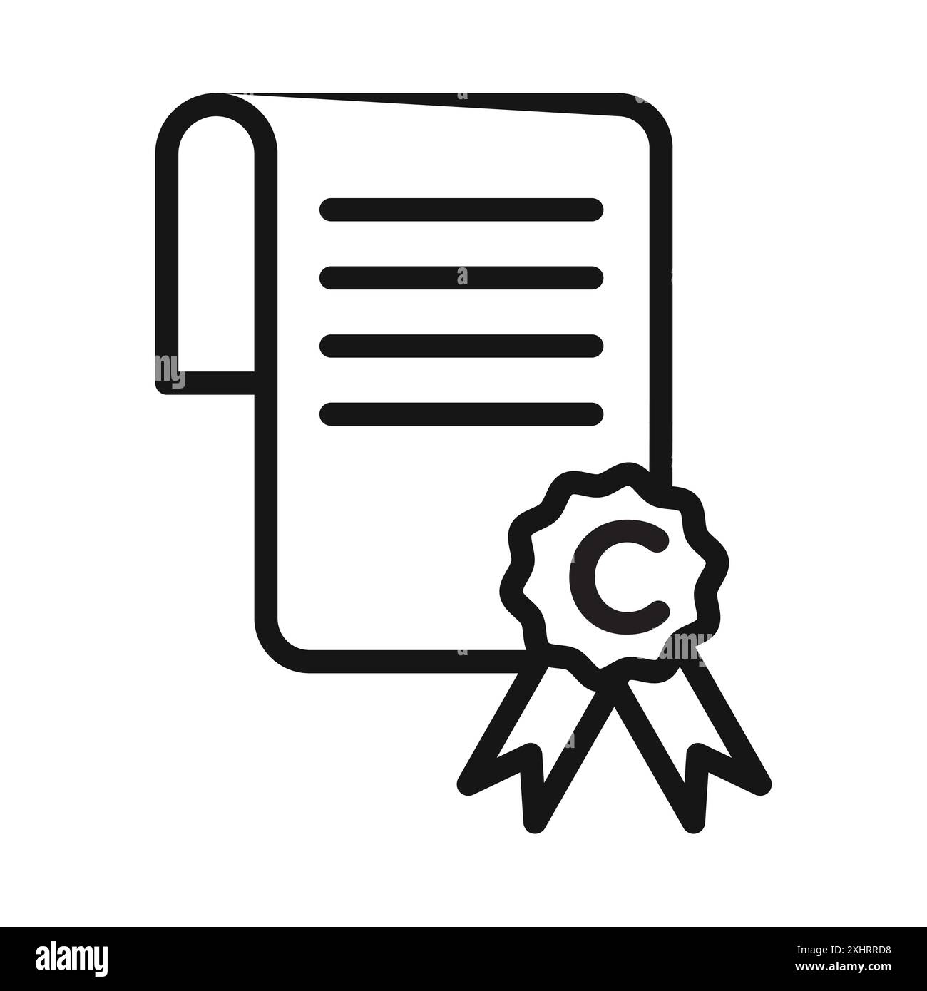 Intellectual property and copyright icon Black line art vector in black ...