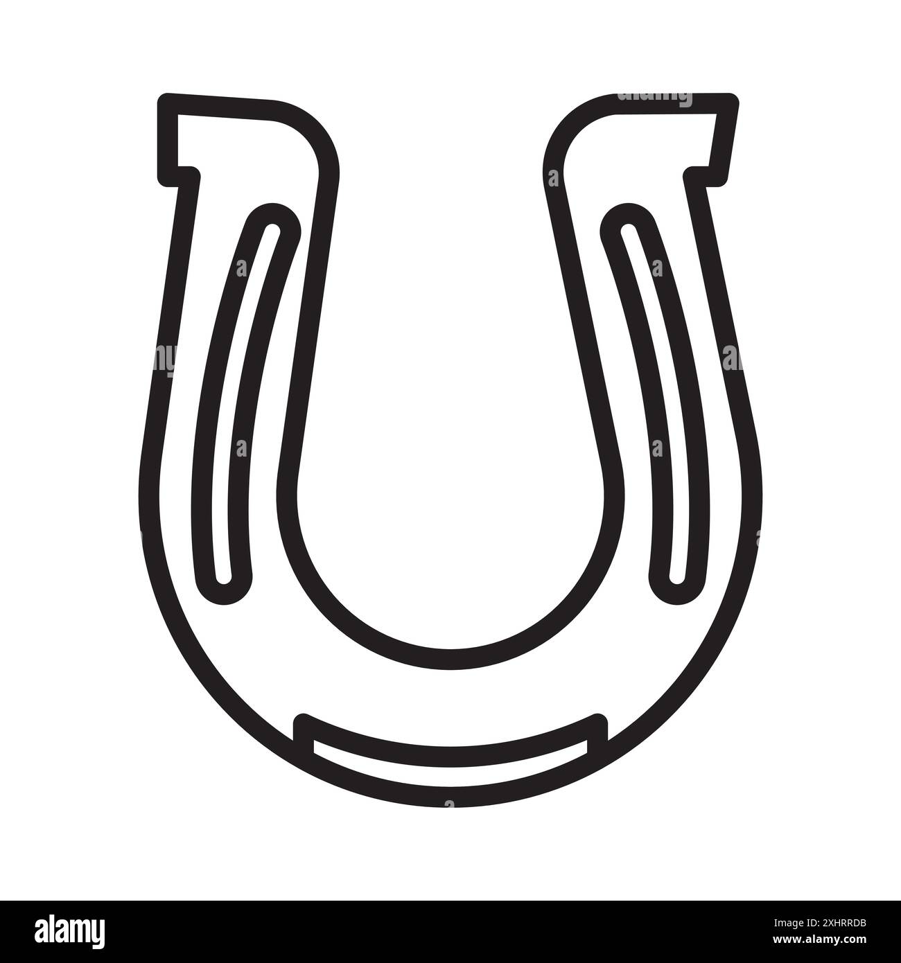 Horseshoe icon Black line art vector in black and white outline set ...