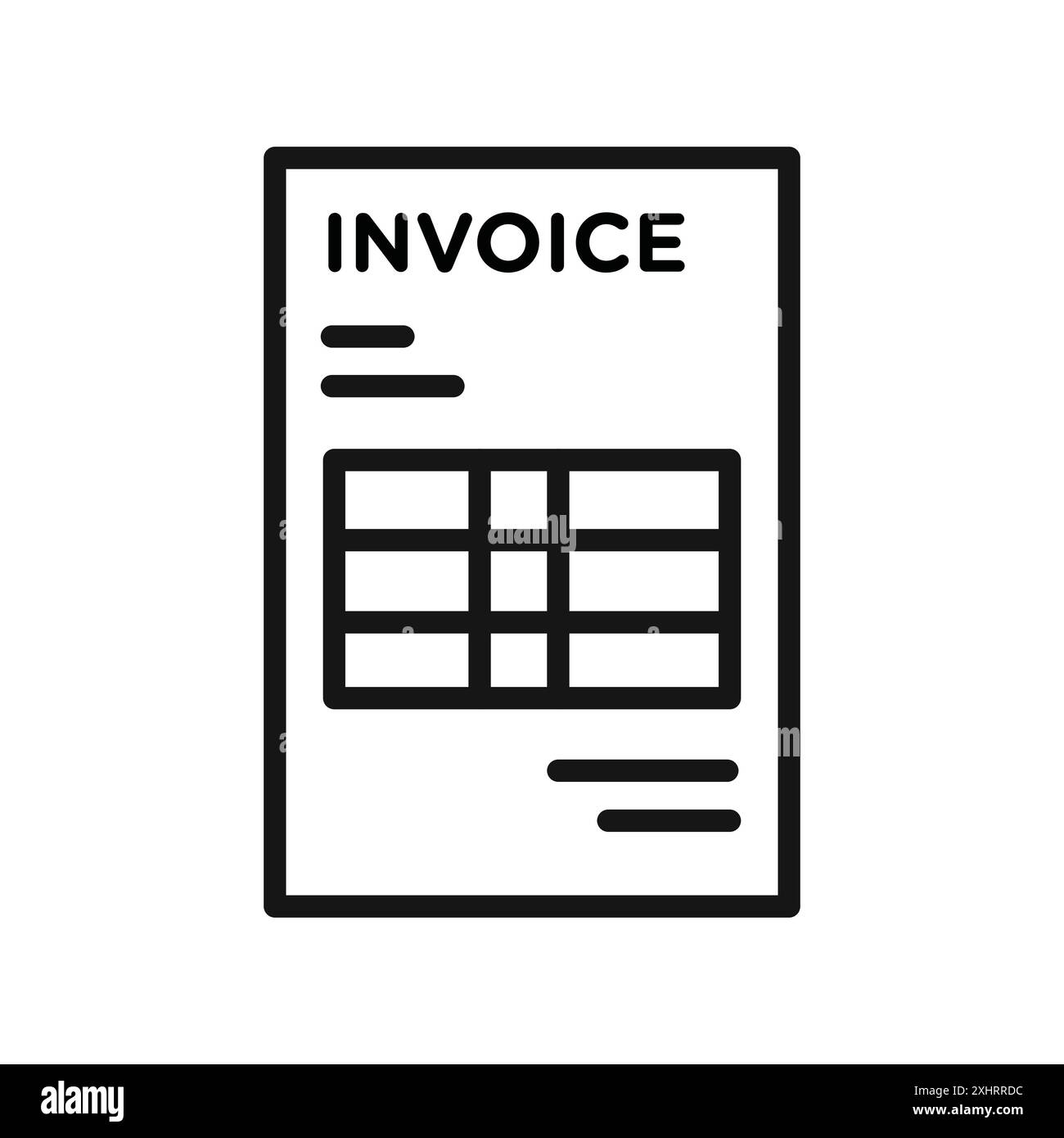 Invoice icon Black line art vector in black and white outline set collection sign Stock Vector ...