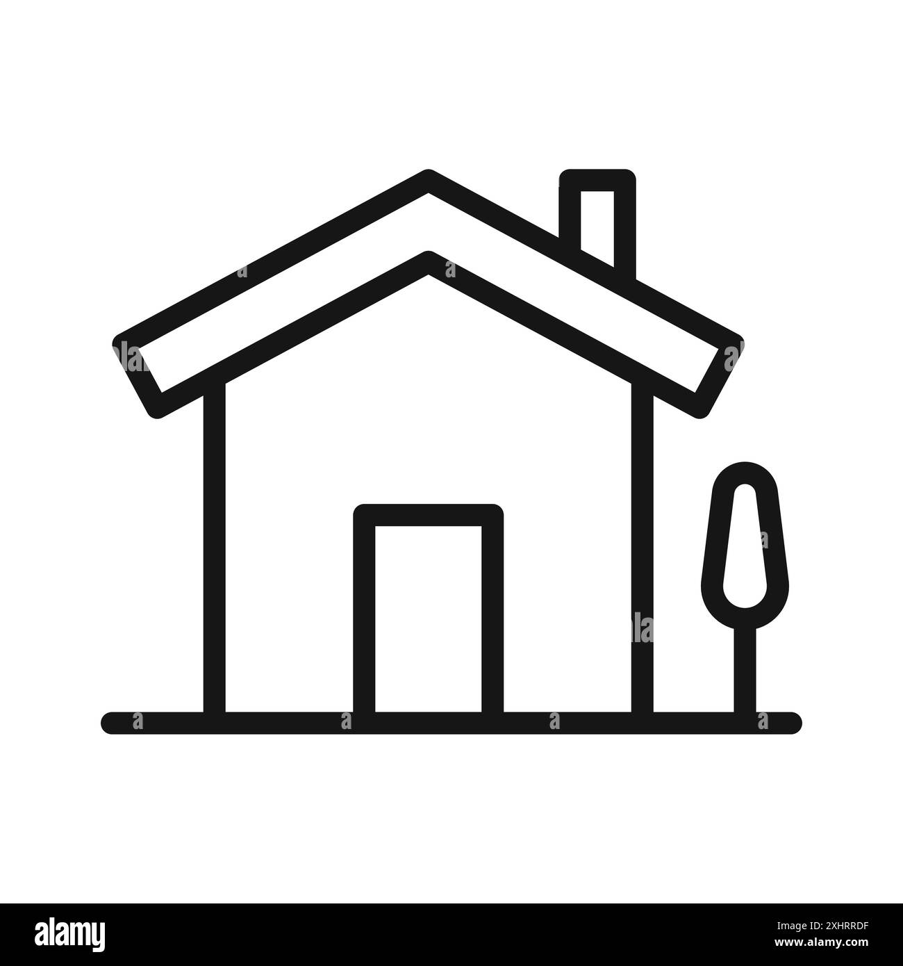 Home icon (2) Black line art vector in black and white outline set ...