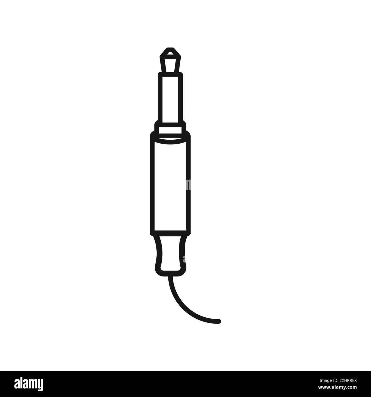 Jack cable icon Black line art vector in black and white outline set ...