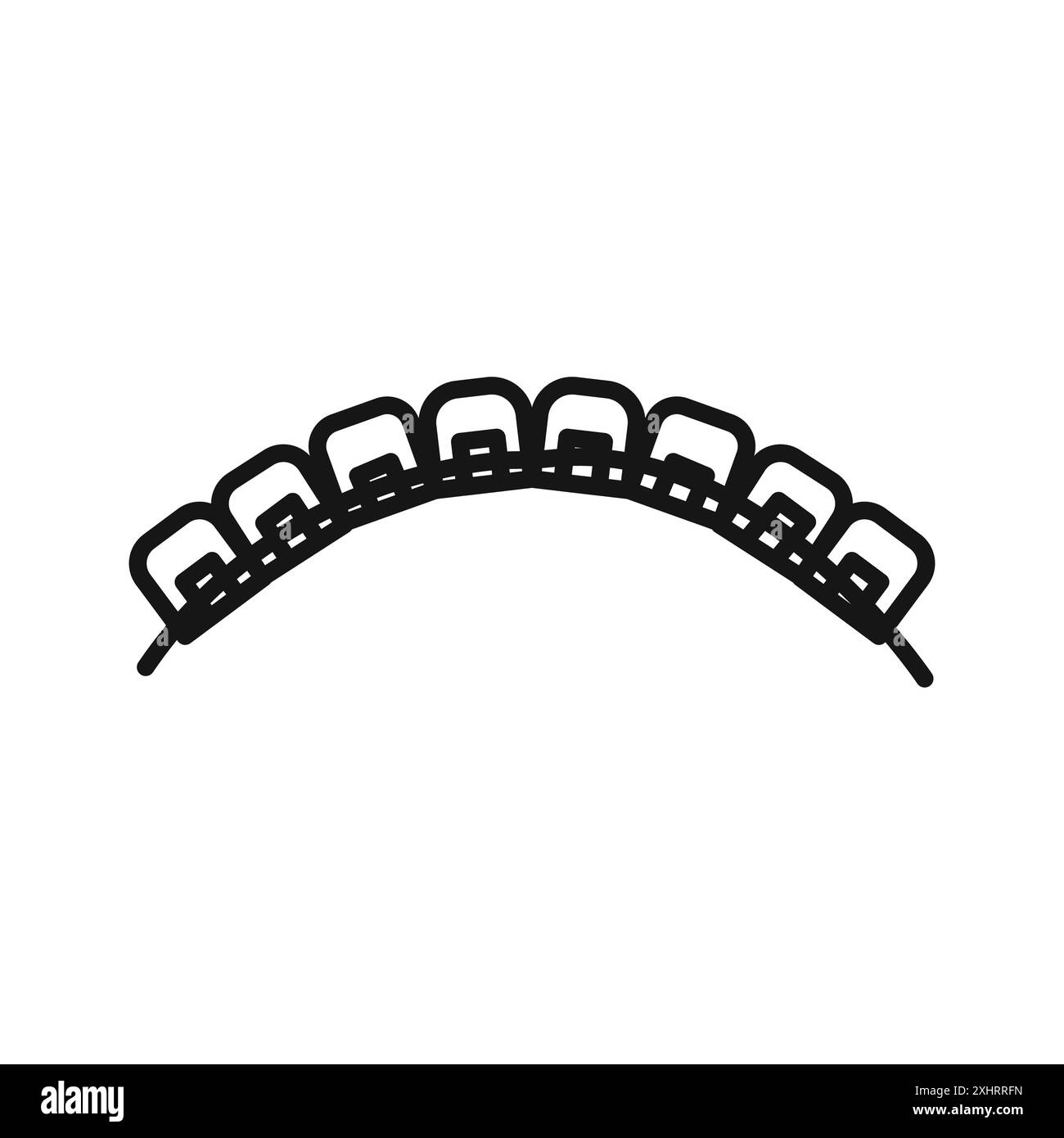 lingual braces icon Black line art vector in black and white outline set collection sign Stock ...