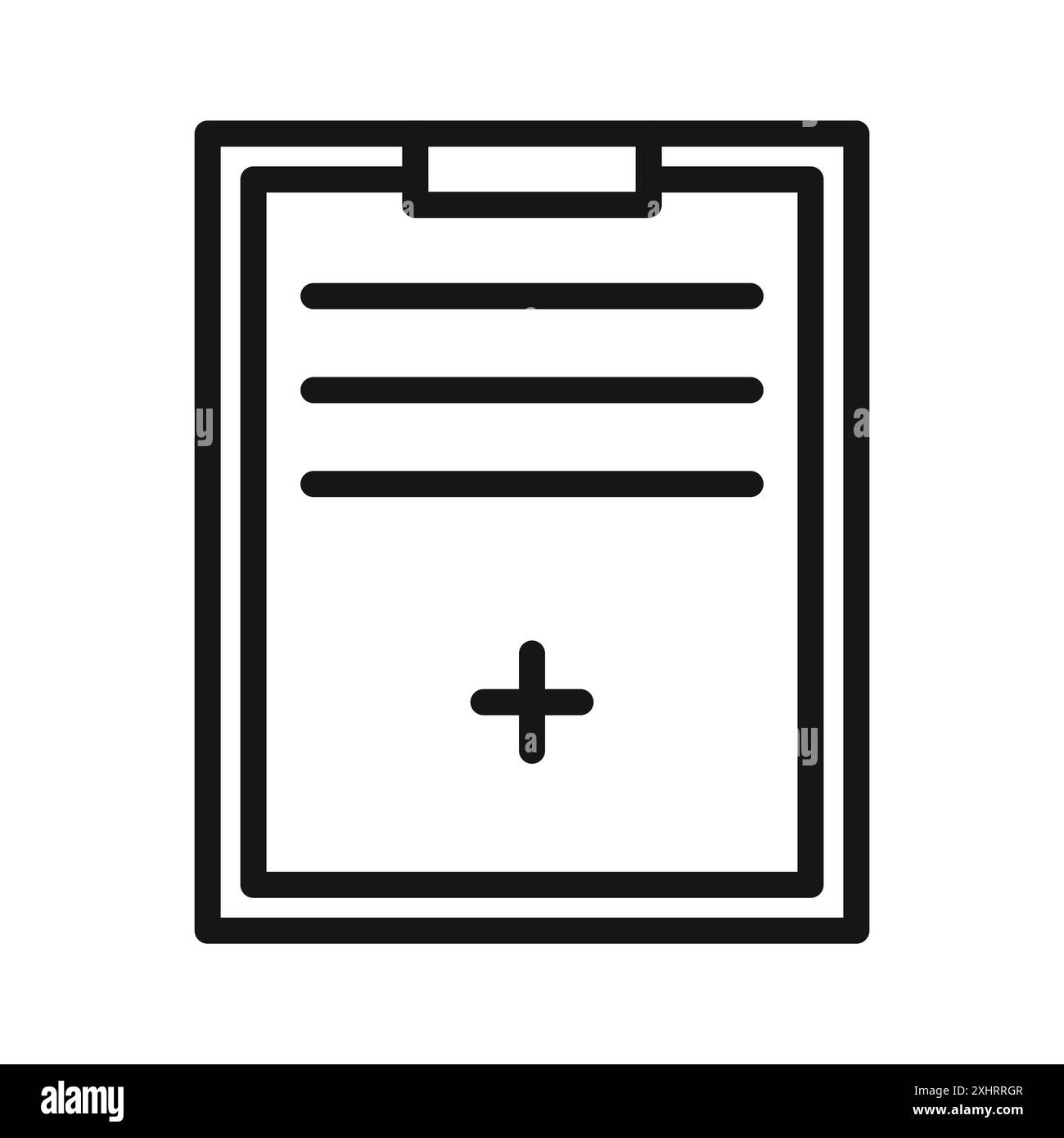medical clipboard form icon Black line art vector in black and white outline set collection sign ...