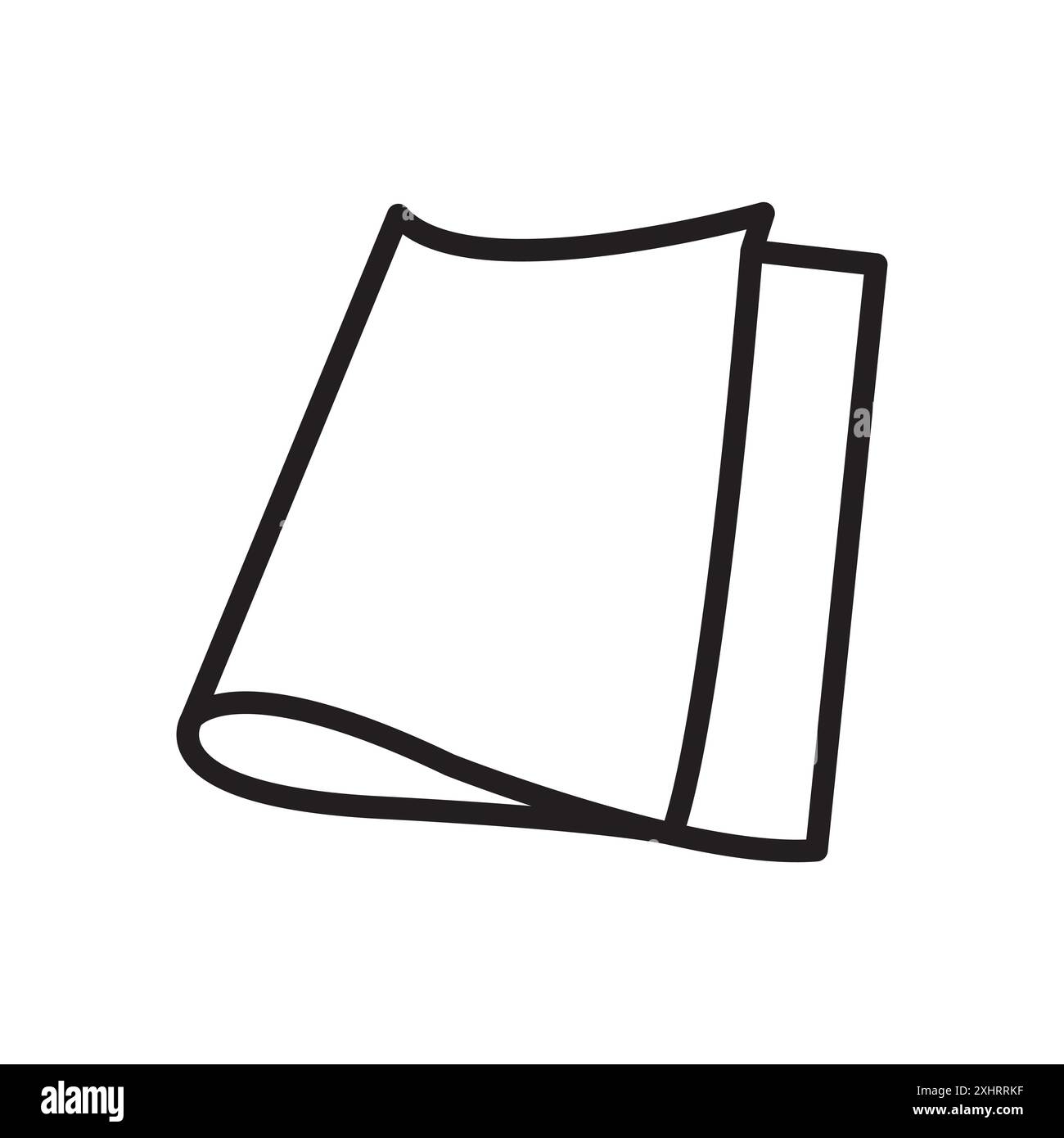 Folded Paper Icon Black line art vector in black and white outline set collection sign Stock ...