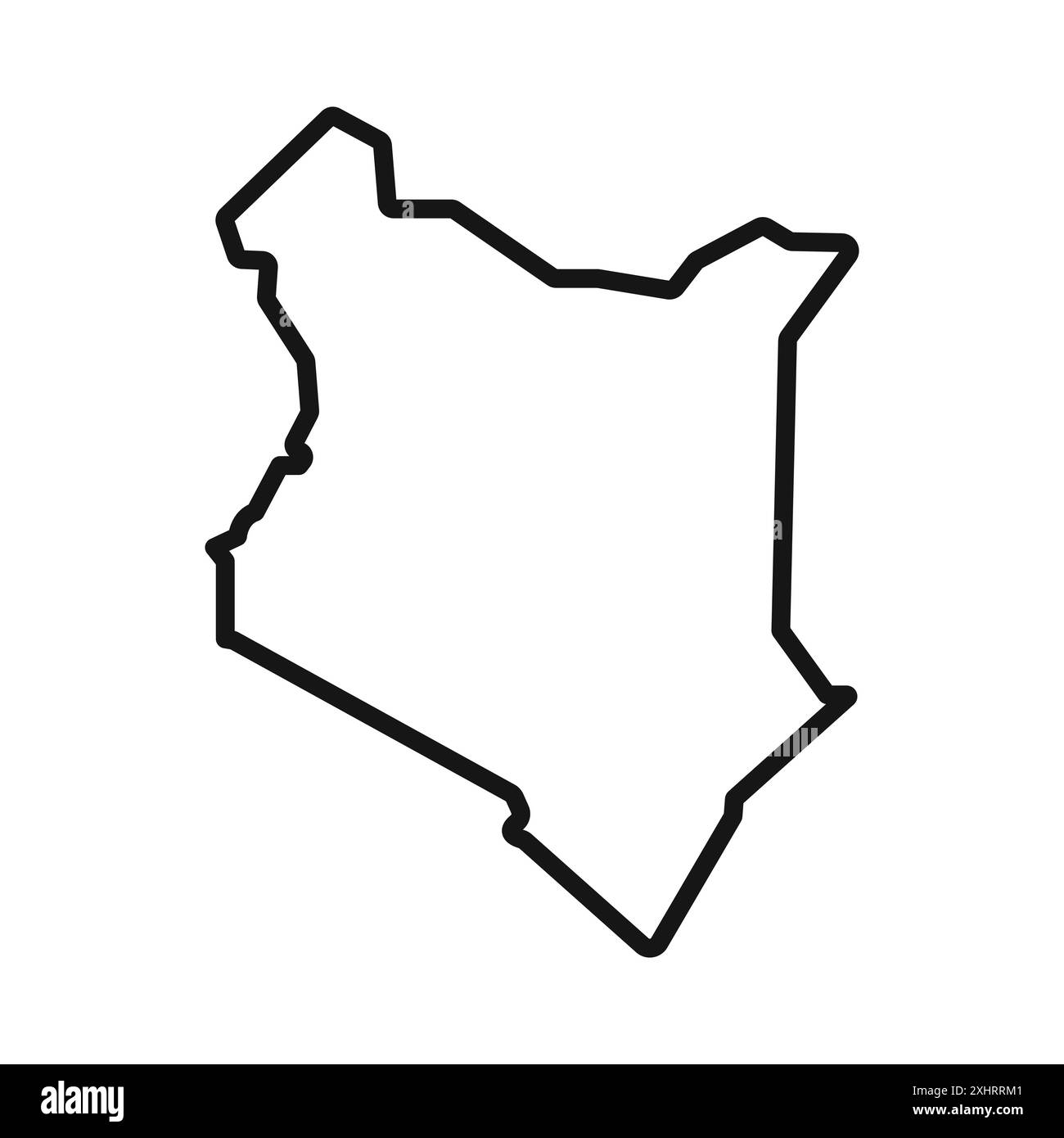 Kenya map icon Black line art vector in black and white outline set ...