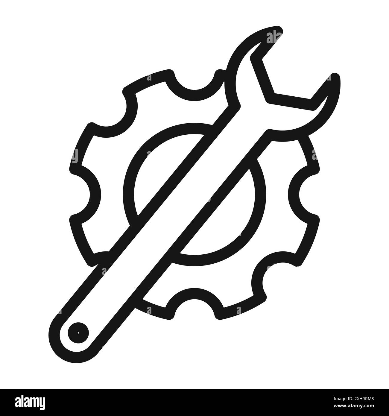 mechanic settings icon Black line art vector in black and white outline ...