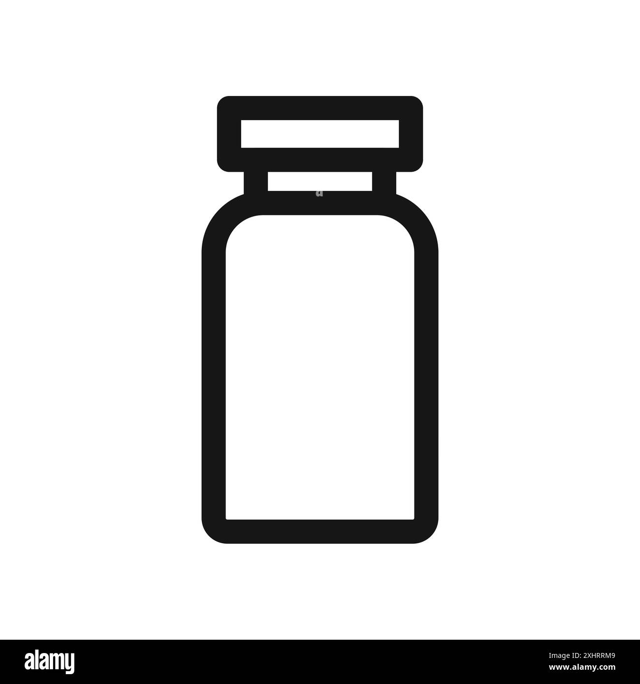 injection vial icon Black line art vector in black and white outline ...