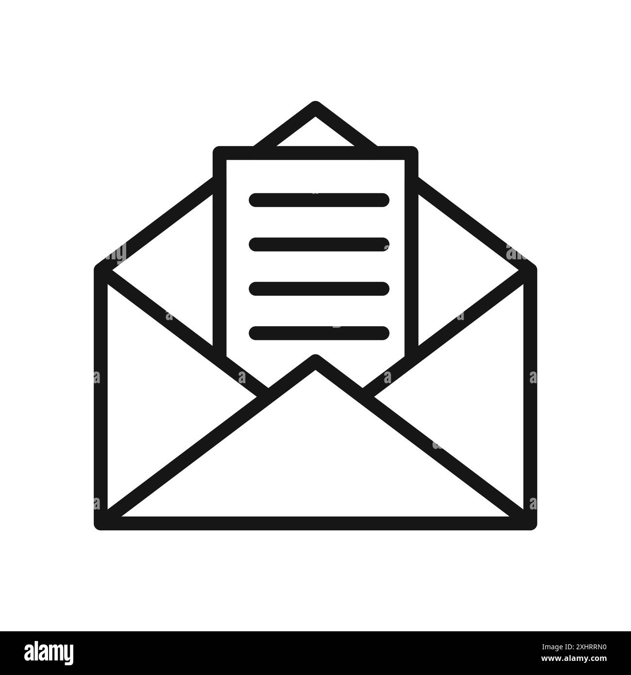 Mail message icon Black line art vector in black and white outline set ...