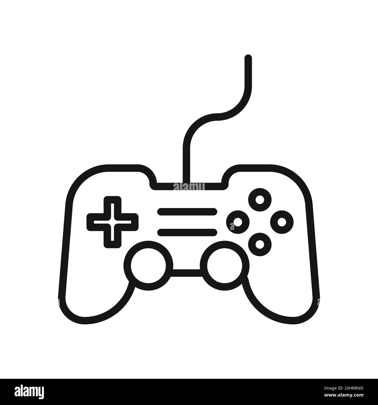 Joystick icon Black line art vector in black and white outline set ...