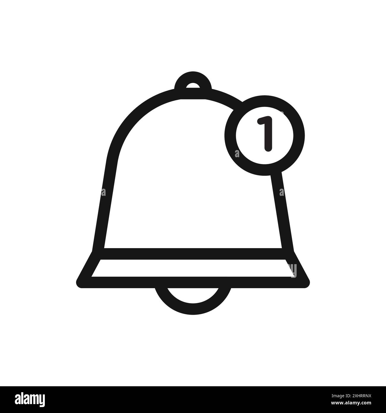 Notification icon Black line art vector in black and white outline set ...