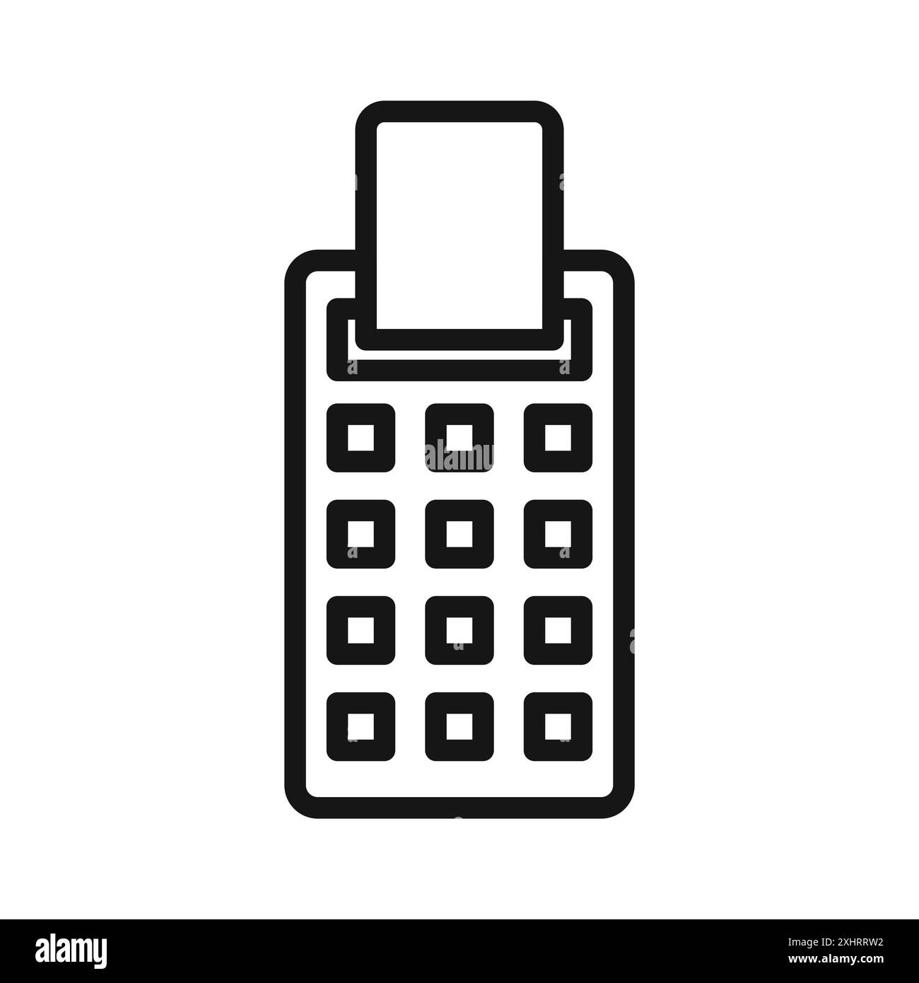Payment terminal icon Black line art vector in black and white outline ...