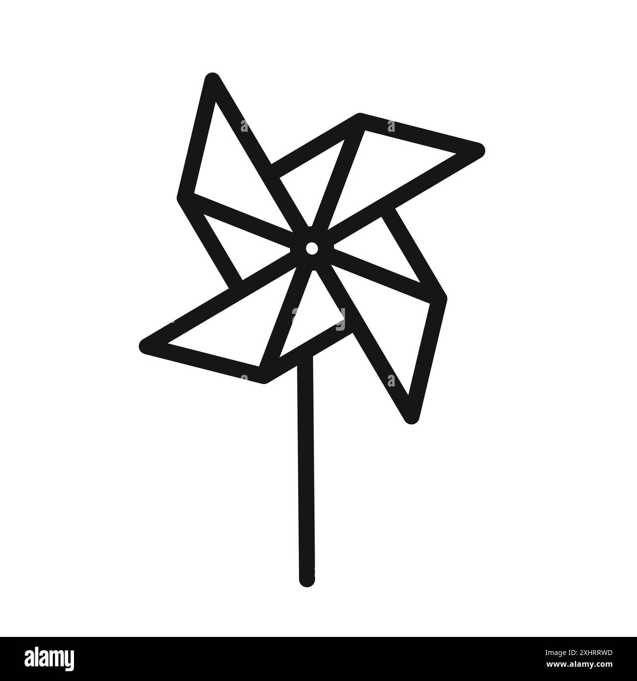 paper Windmill icon Black line art vector in black and white outline set collection sign Stock ...