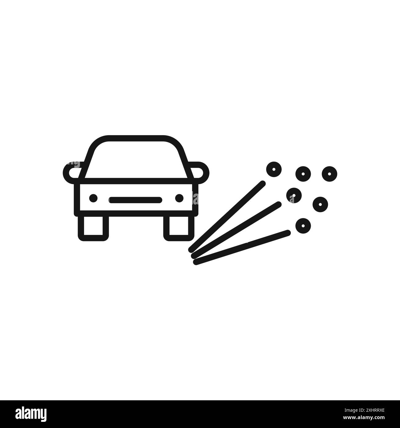 Loose chippings roadworks sign icon Black line art vector in black and ...