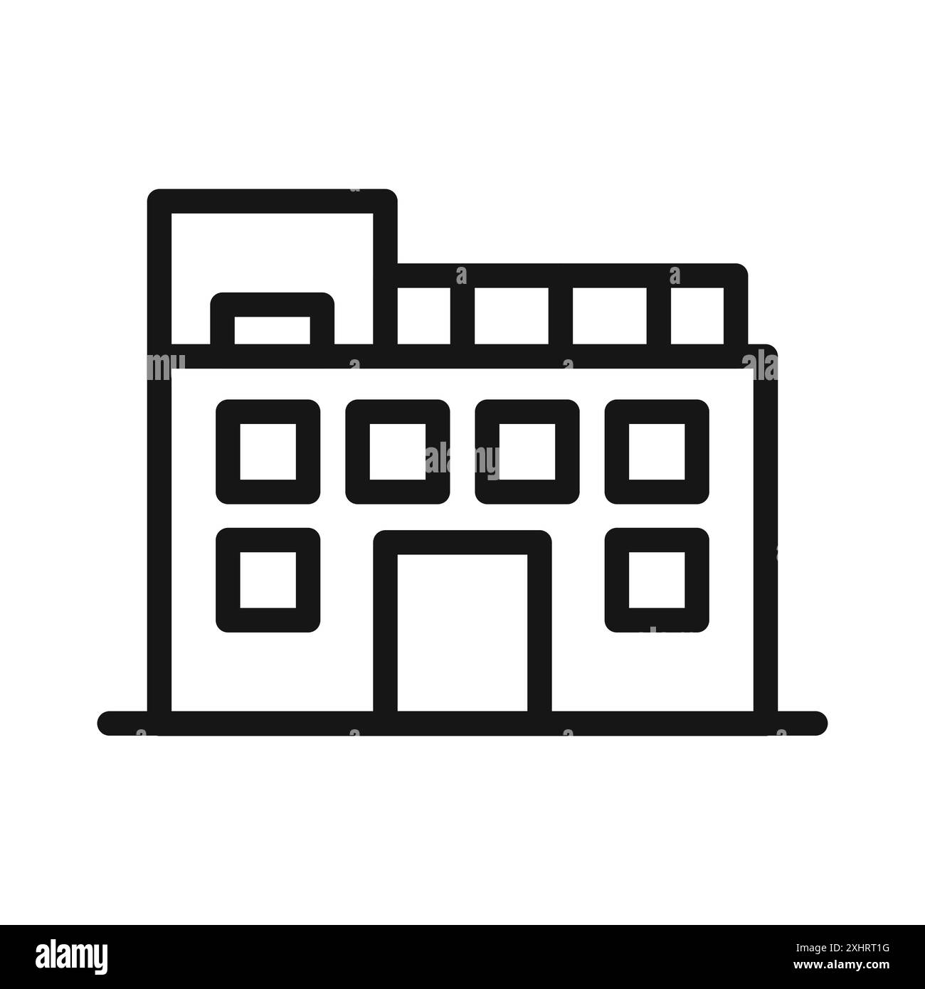 Penthouse icon Black line art vector in black and white outline set ...