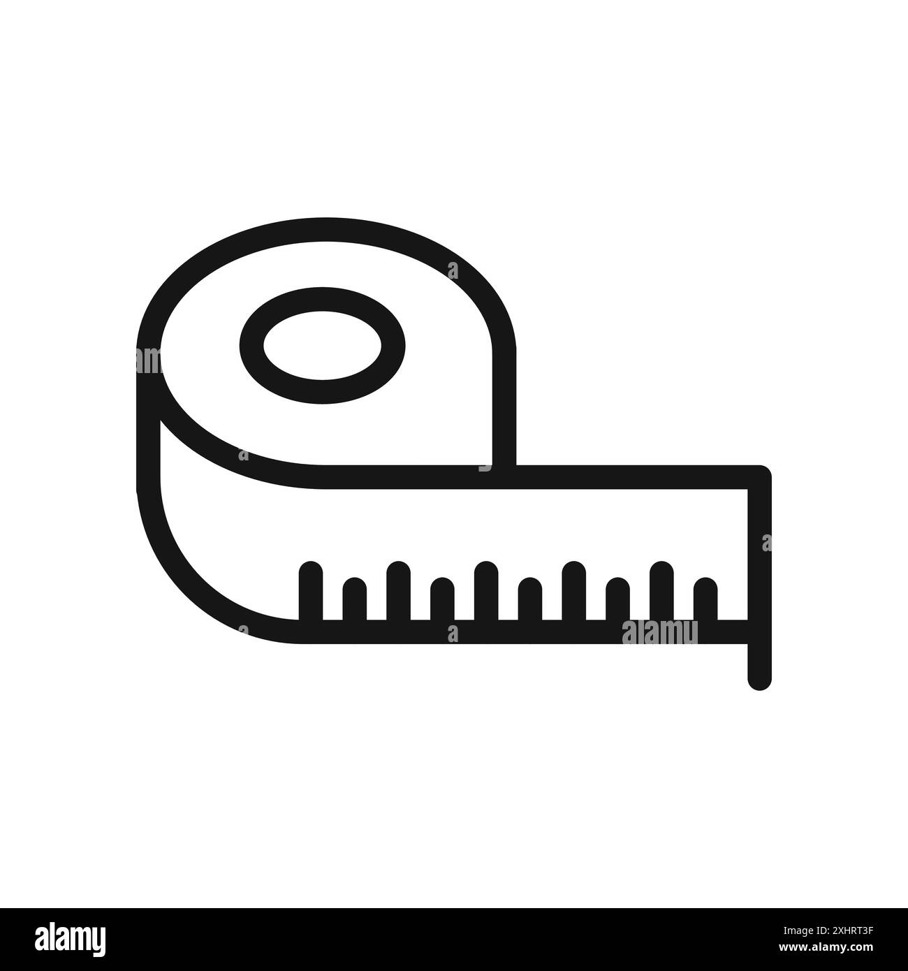 measure tape icon Black line art vector in black and white outline set collection sign Stock ...