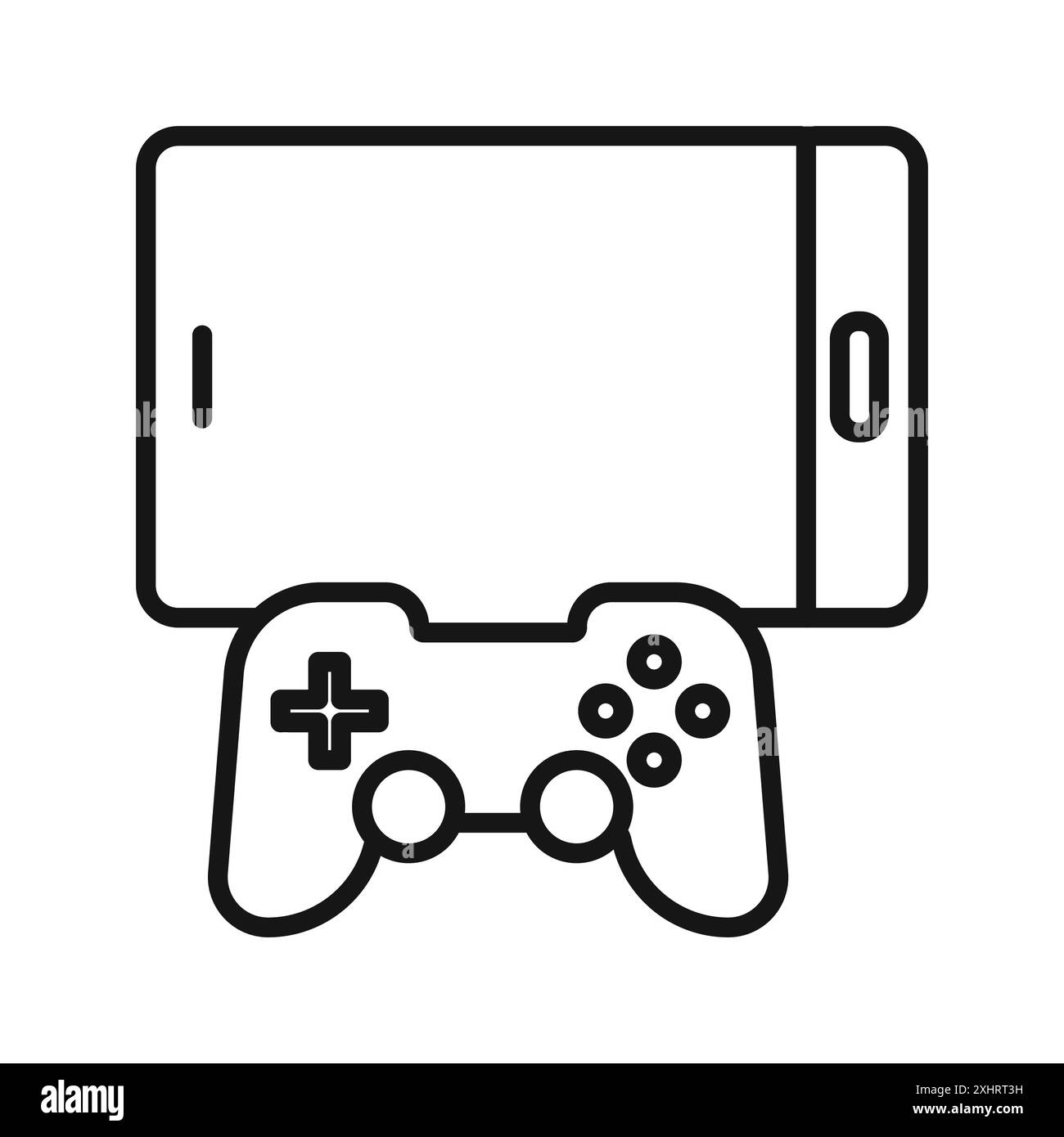 mobile phone game icon Black line art vector in black and white outline ...
