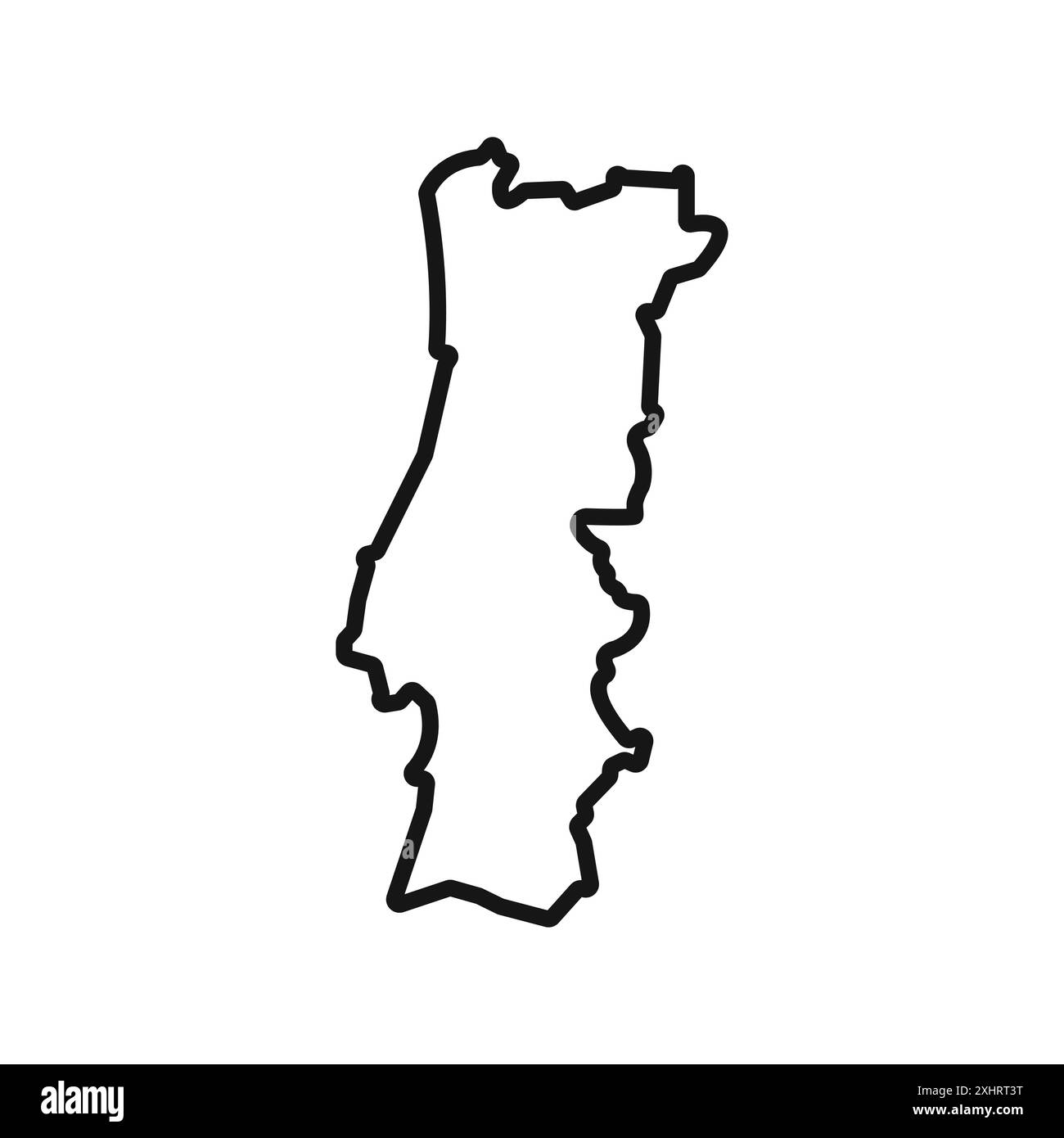 Portugal map icon Black line art vector in black and white outline set collection sign Stock ...