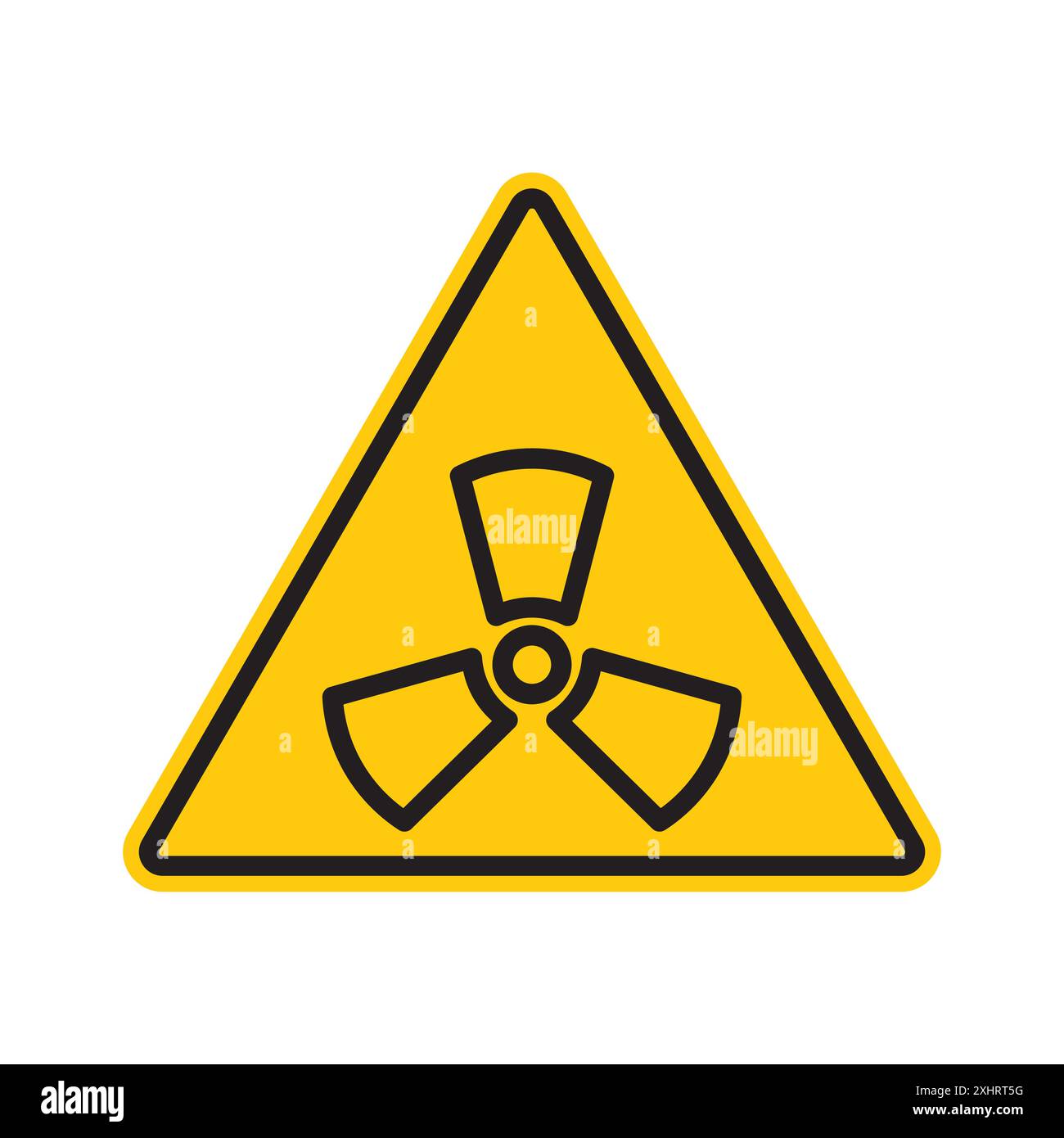 Radiation Hazard Keep Out icon Black line art vector in black and white ...