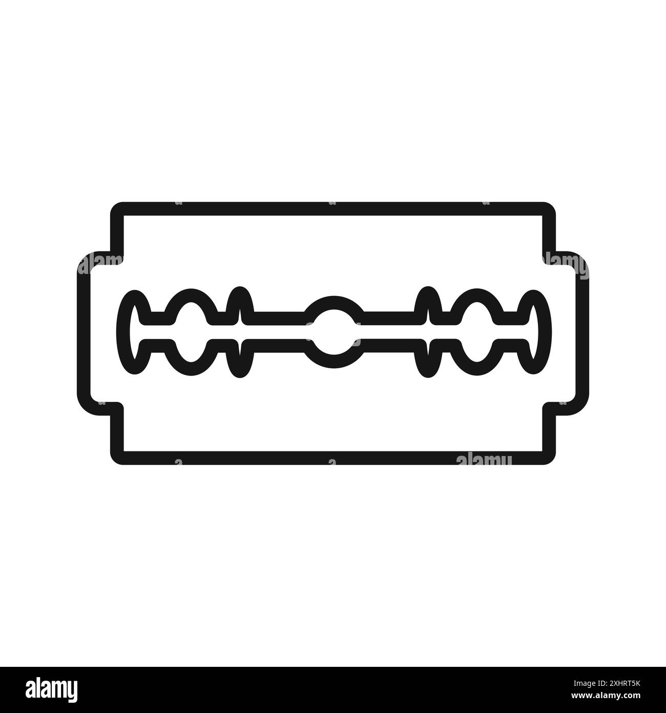 Razor blade icon Black line art vector in black and white outline set ...