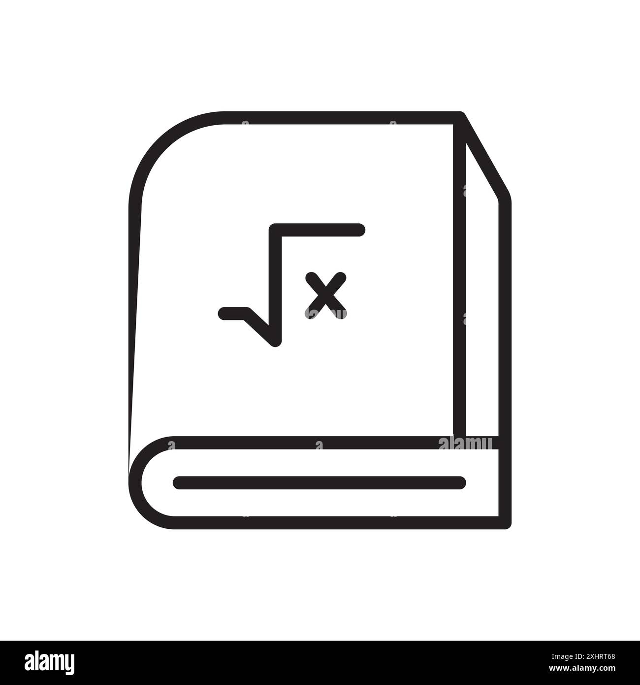 Maths book icon Black line art vector in black and white outline set ...