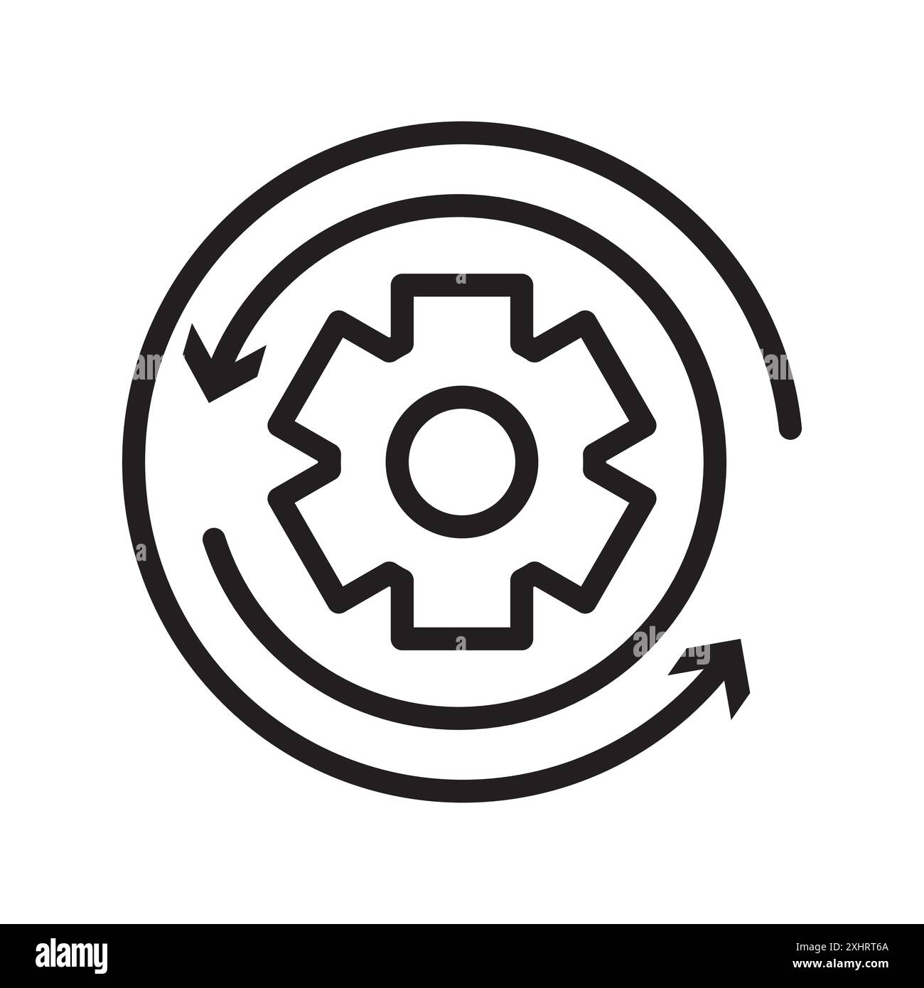 processing icon Black line art vector in black and white outline set ...