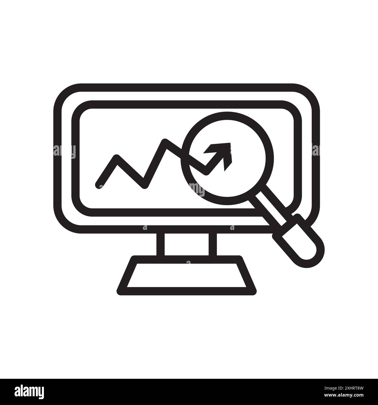 Researching information online icon Black line art vector in black and ...