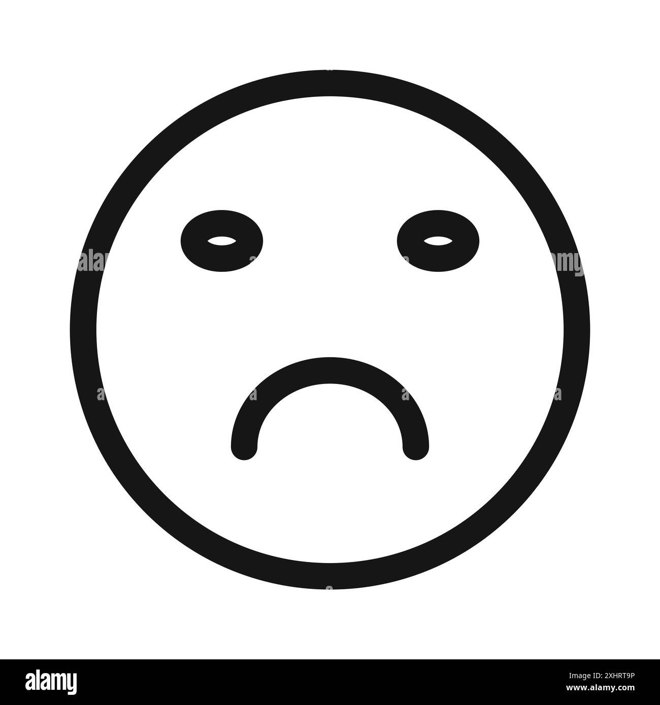 sad icon Black line art vector in black and white outline set ...