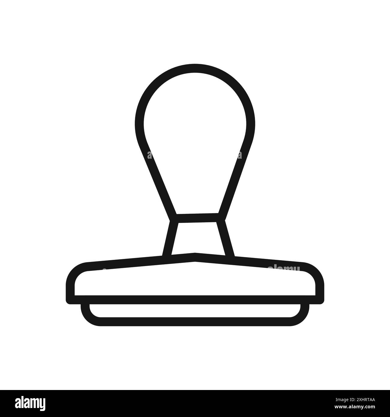 Rubber Stamp icon Black line art vector in black and white outline set ...