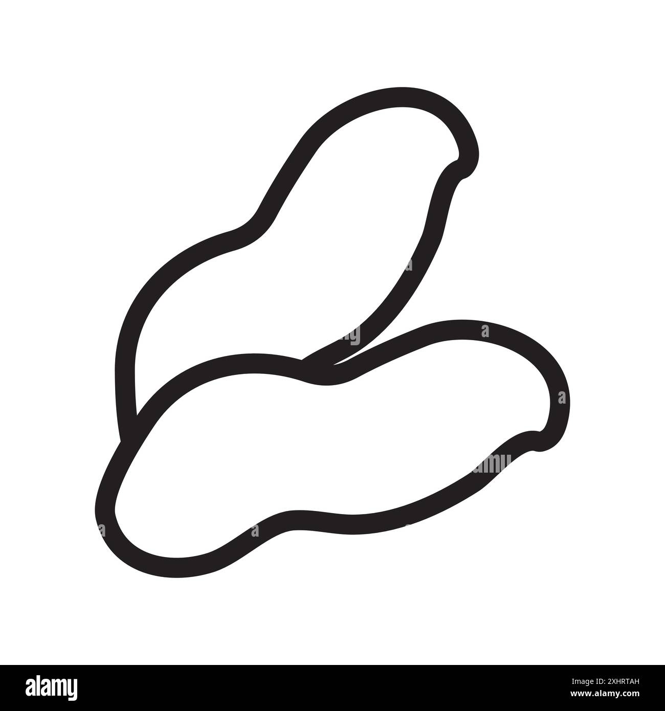 Peanut icon Black line art vector in black and white outline set collection sign Stock Vector ...