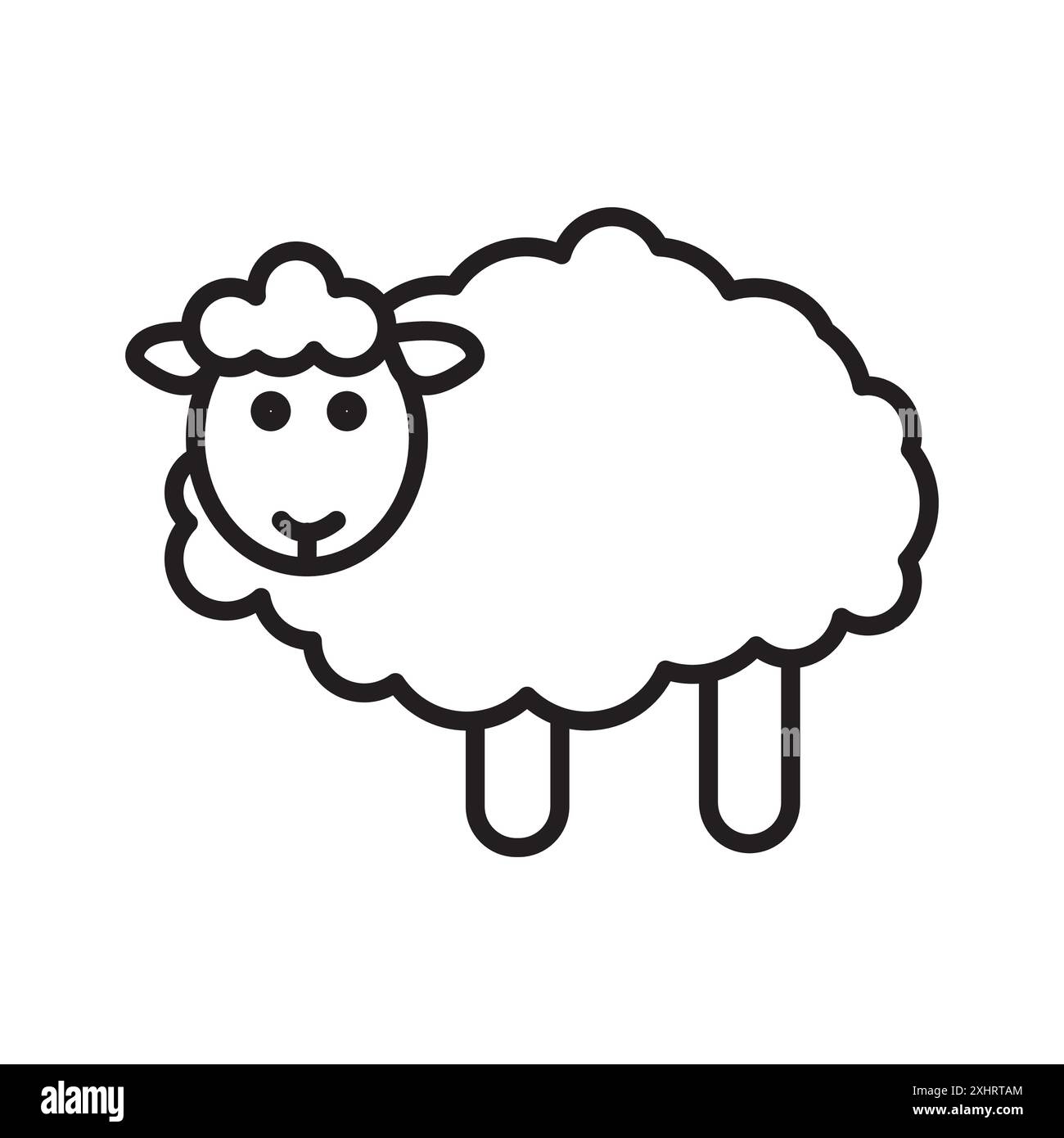 sheep icon Black line art vector in black and white outline set ...