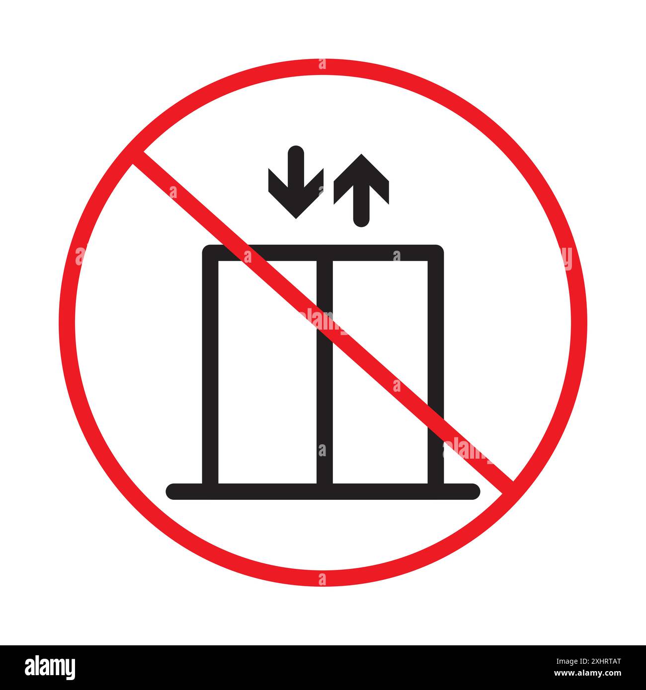 No Elevator Sign icon Black line art vector in black and white outline set collection sign Stock ...