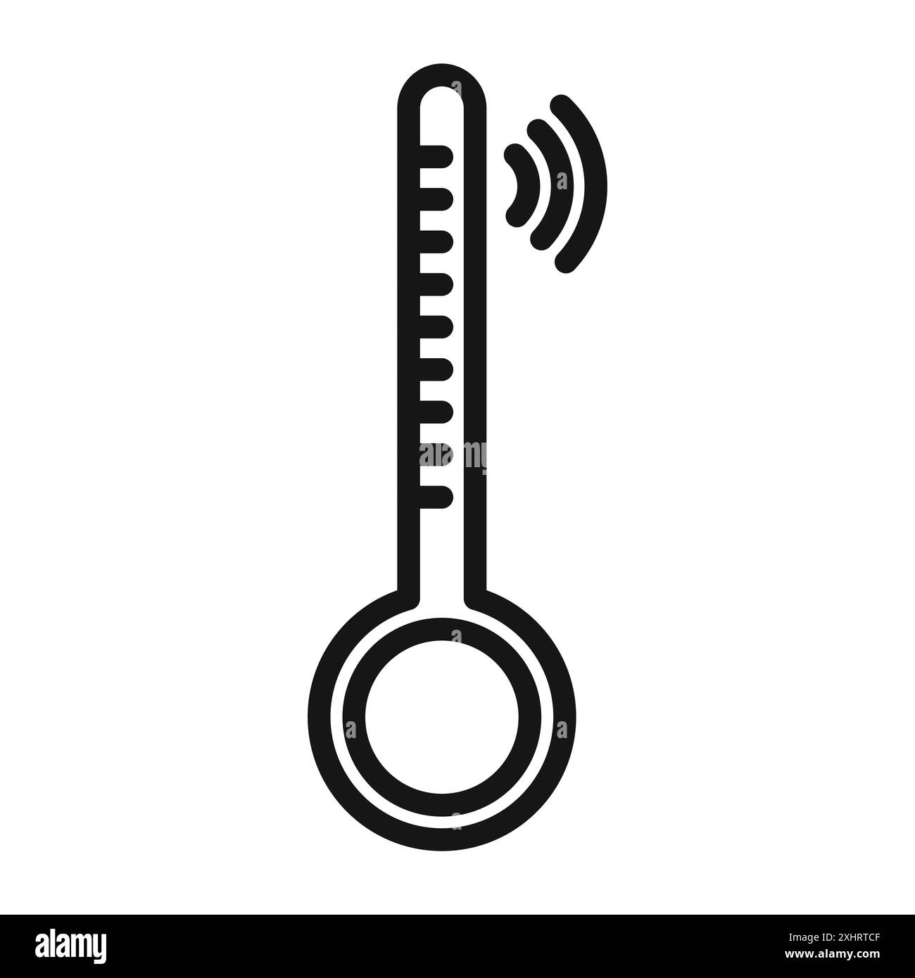 smart temperature icon Black line art vector in black and white outline set collection sign ...