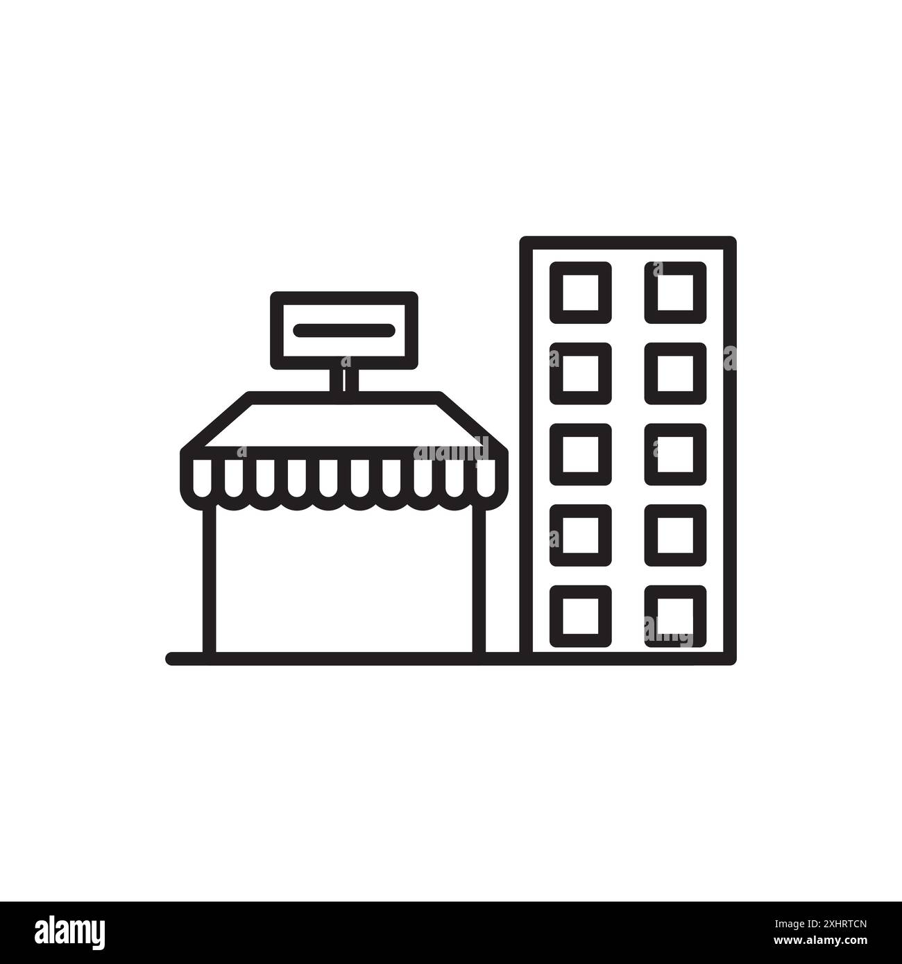 SME, small and medium enterprise icon Black line art vector in black and white outline set ...