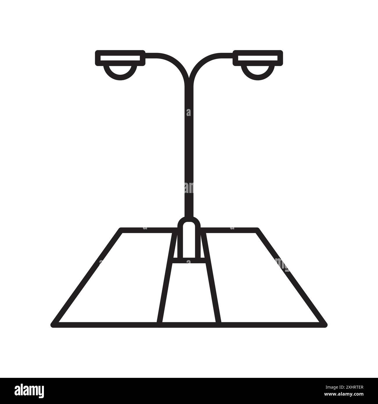 Street lighting icon Black line art vector in black and white outline set collection sign Stock ...